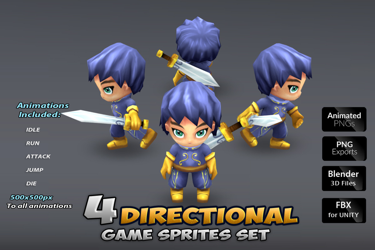 4- Directional Game Sprites, an Animal Illustration by DionArtworks