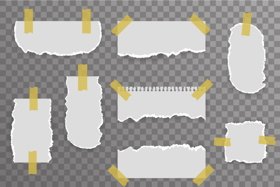 Torn paper notes, an Object Graphic by Meiluns shop | Creative Market