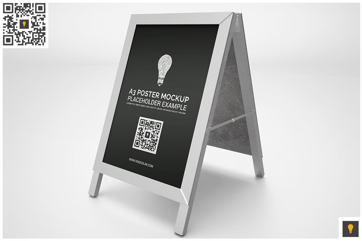 Poster Stand Display Mockup, a Print Template by Shocky Design Studio ...