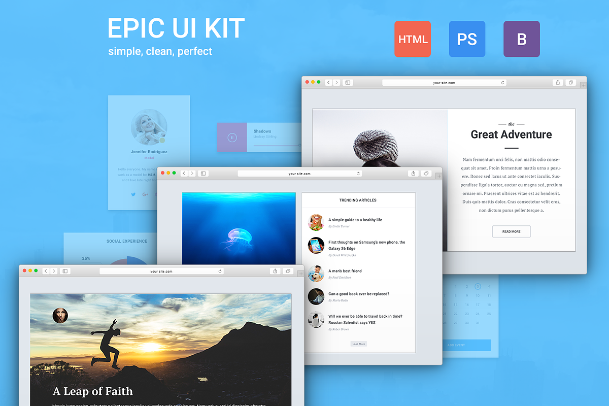 Epic UI Kit + Bootstrap Theme, an UI Kit Template by EpicShop