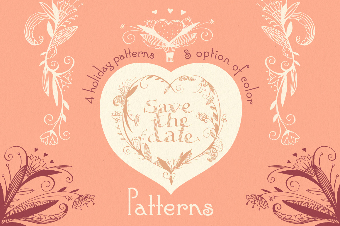 Save the date. Patterns., a Pattern Graphic by yulianovik