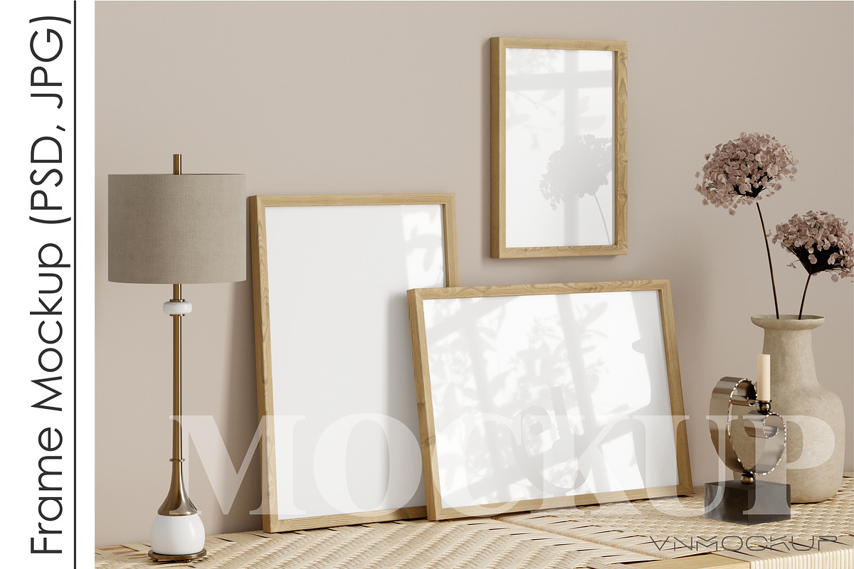 Frame Set Mockup PSD JPG, a Print Template by VNmockup