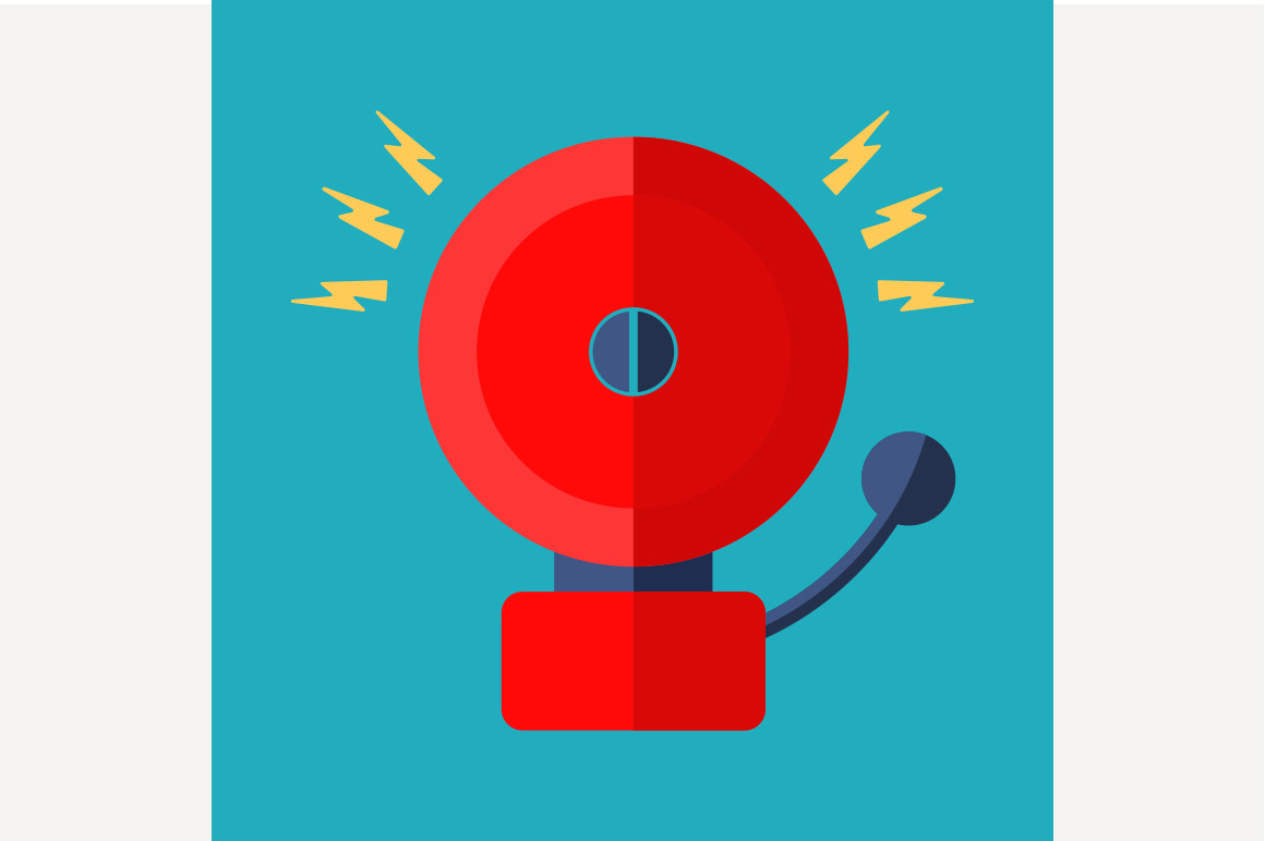 Red retro ringing alarm bell, an Education Illustration by Shanvood
