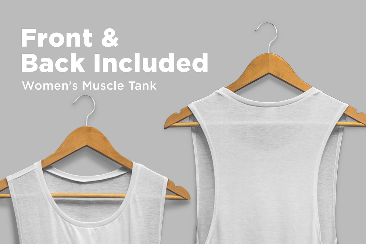 Women's Muscle Tank Mockup, a Shirt Mockup by DesignSupply Co.