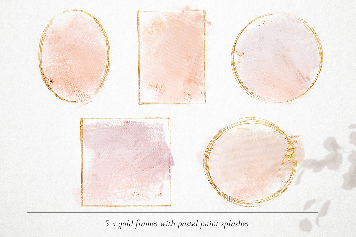15 Gold & watercolor frames - PNG, an Object Graphic by PixelJungle