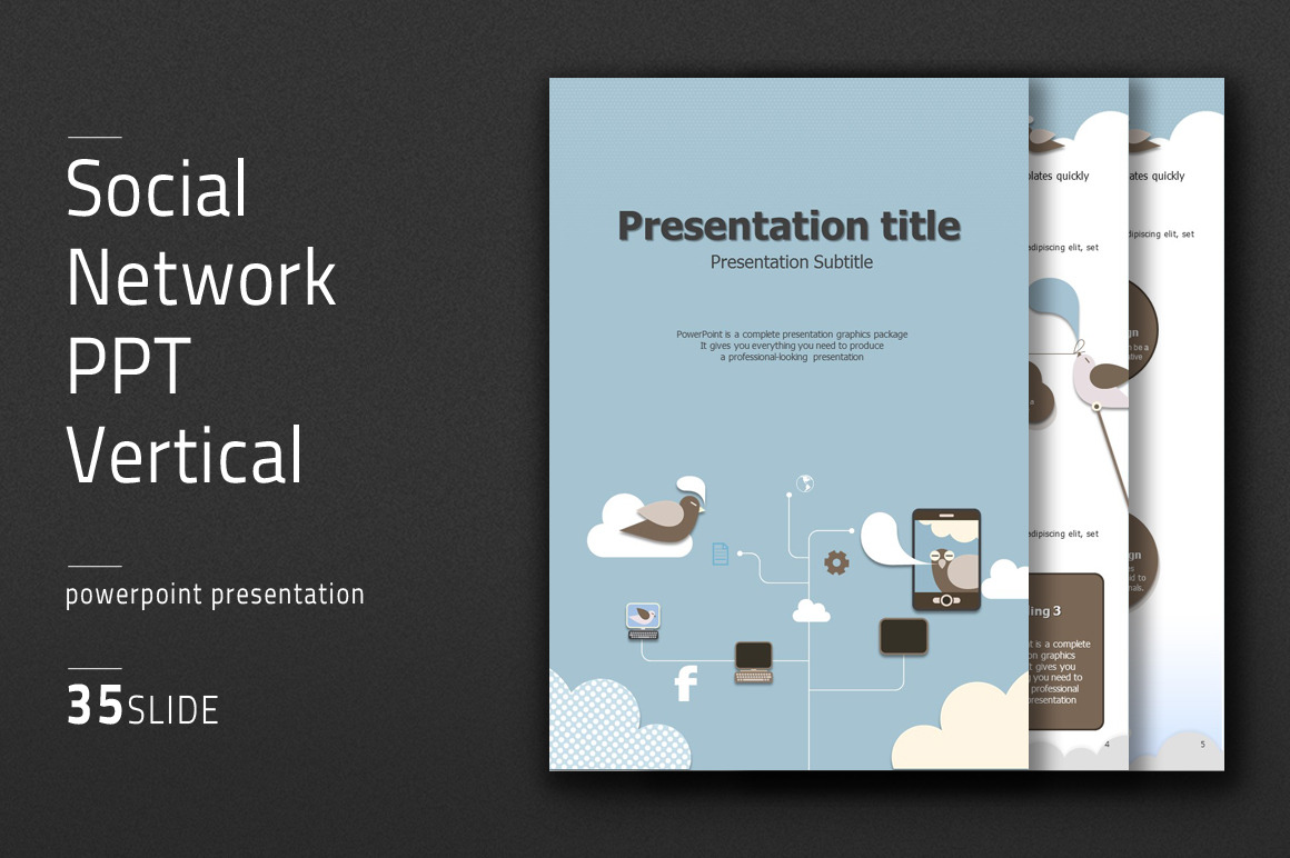 Social Network PPT Vertical, a Presentation Template by GoodPello