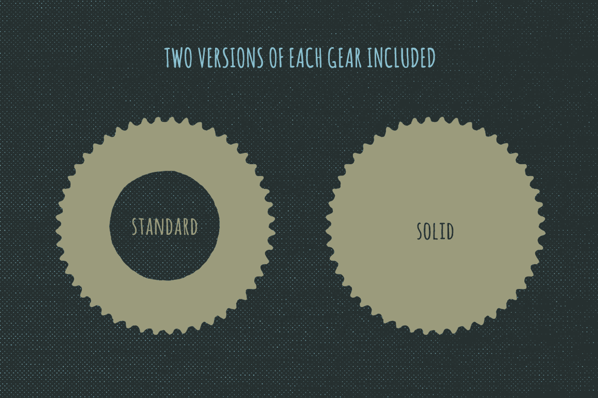 20 Gear Badge Shapes - By Hand, an Illustration by GhostlyPixels ...