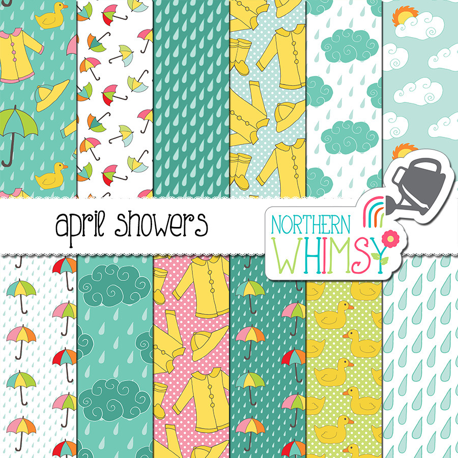 Spring Patterns - April Showers, a Pattern Graphic by Northern Whimsy ...
