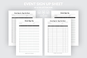 Event Sign Up Sheet, a Stationery Template by Amit Debnath