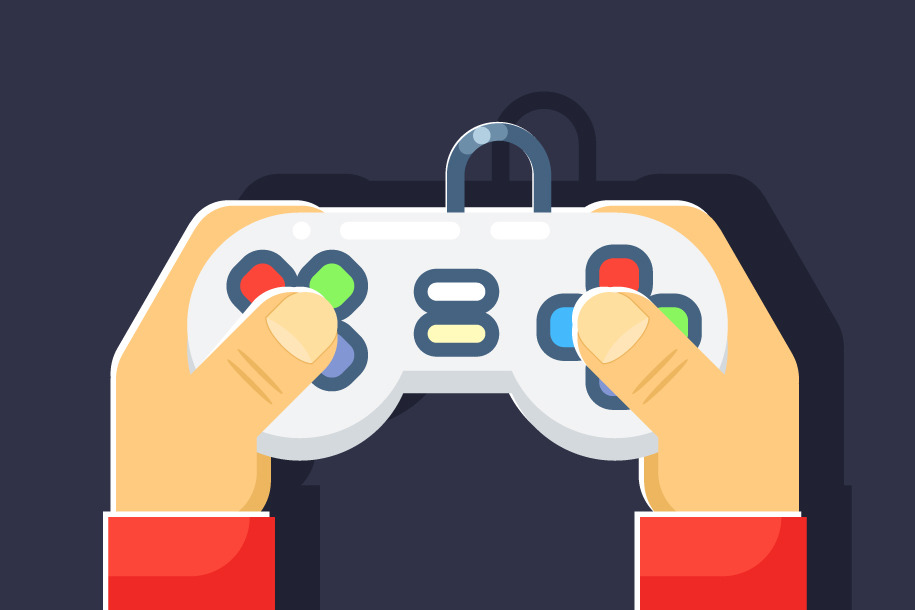 Game console in players hands, an Object Graphic by Meiluns shop