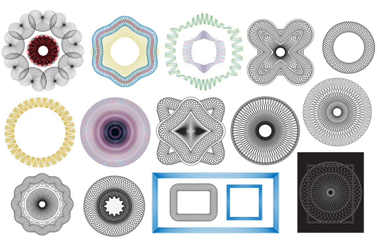 Guilloche Vector Pack, an Illustration by Go Media's Arsenal