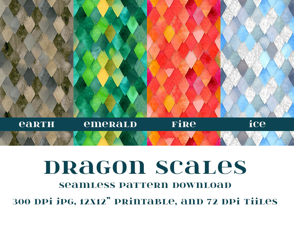 Dragon Scales Seamless Patterns, a Pattern Graphic by MyNatureGraphics