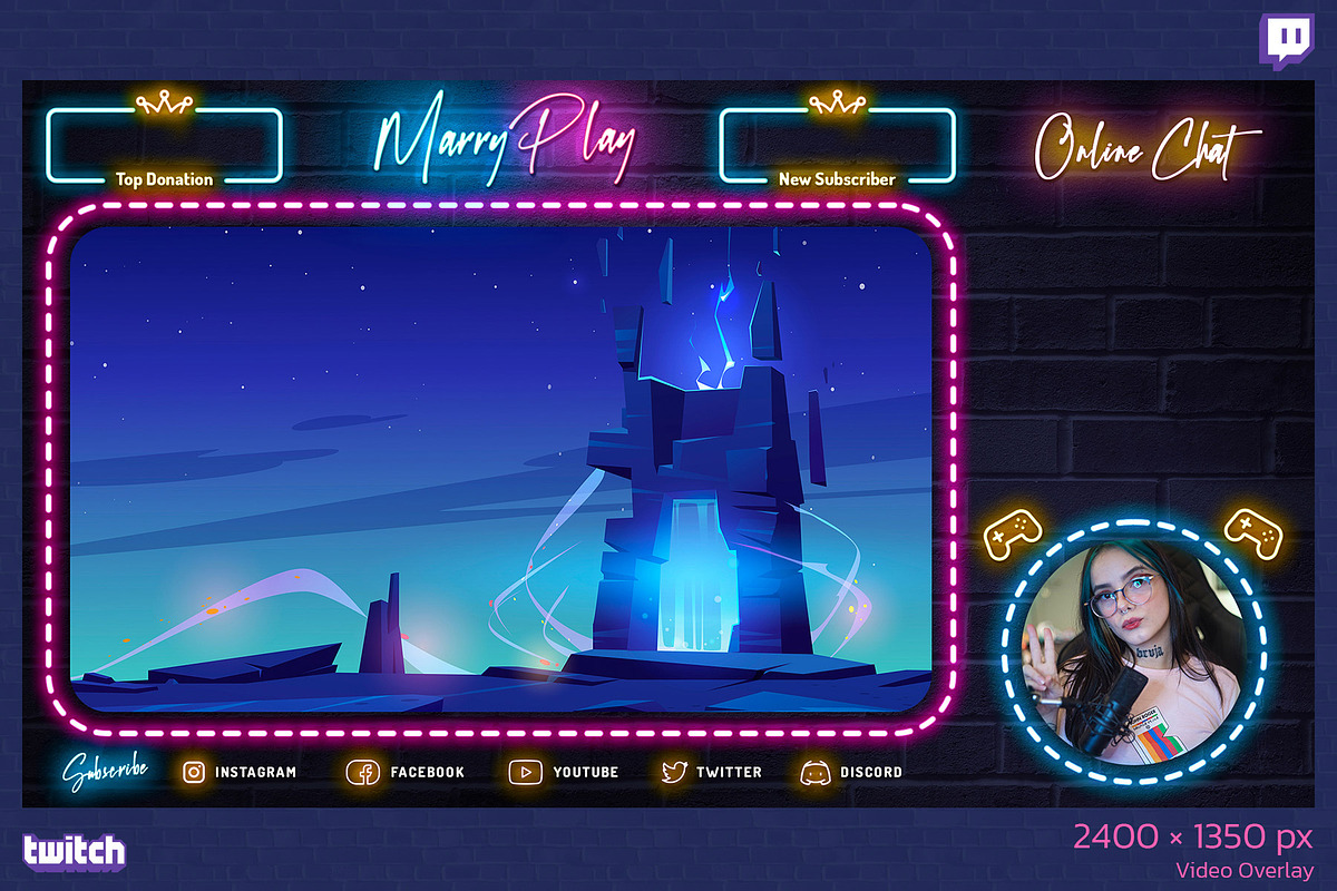 Neon Gaming - Twitch Kit, a Social Media Template by Andrew Skoch Design