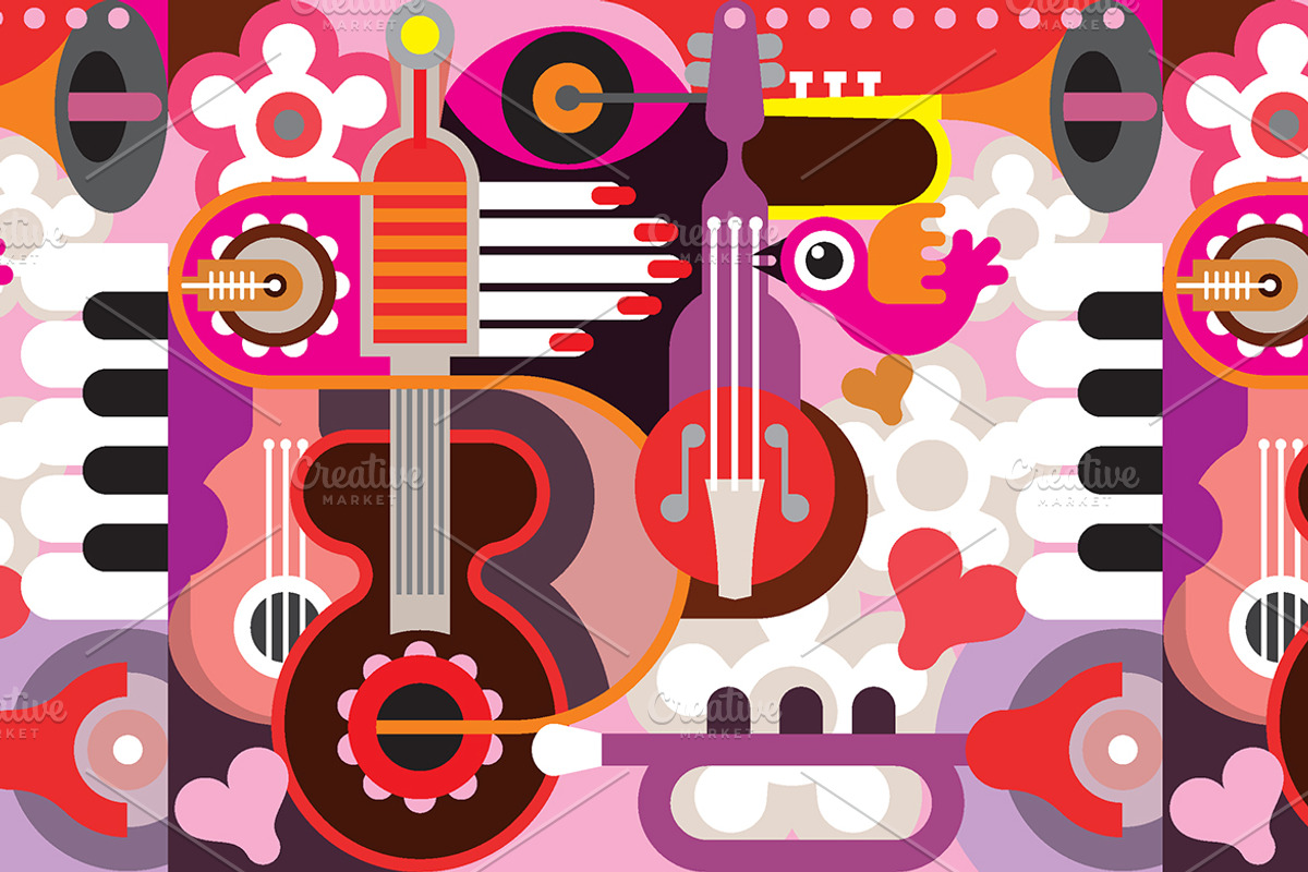Abstract Musical Background, a Decorative Illustration by danjazzia