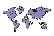Pinpoints and Map, Locations | Illustrations ~ Creative Market