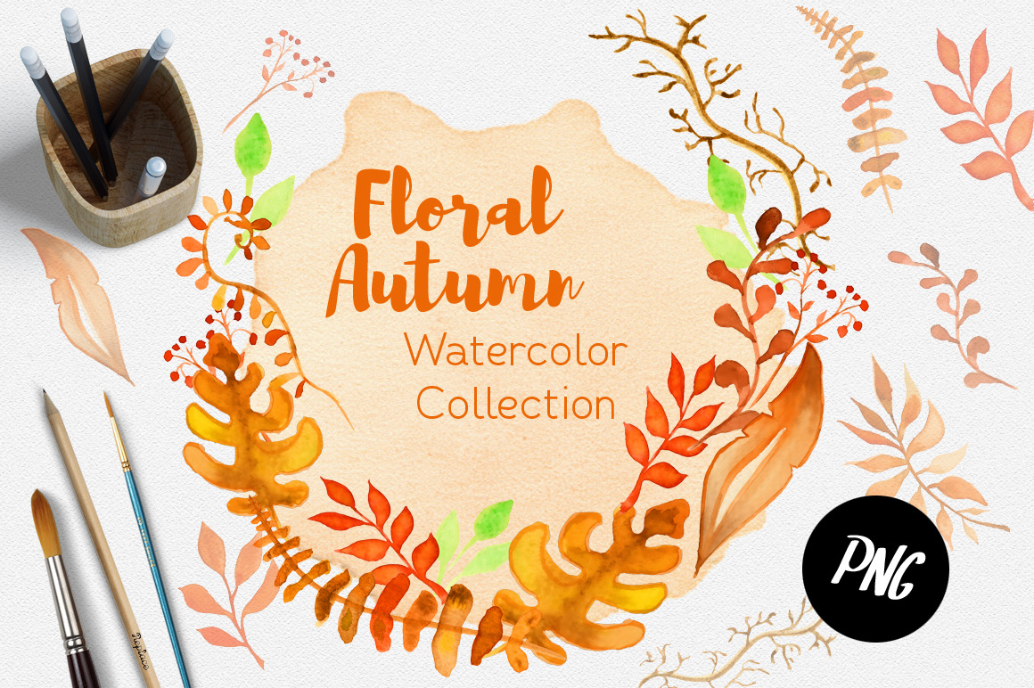 Fall Watercolor clipart Autumn, an Illustration by Evgeniia