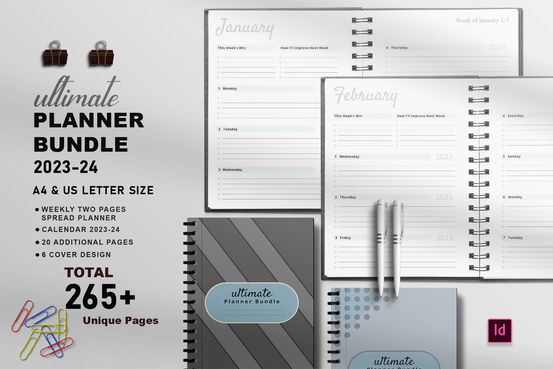 Ultimate Planner Bundle Pack Vol.38, a Stationery Template by Design Zone