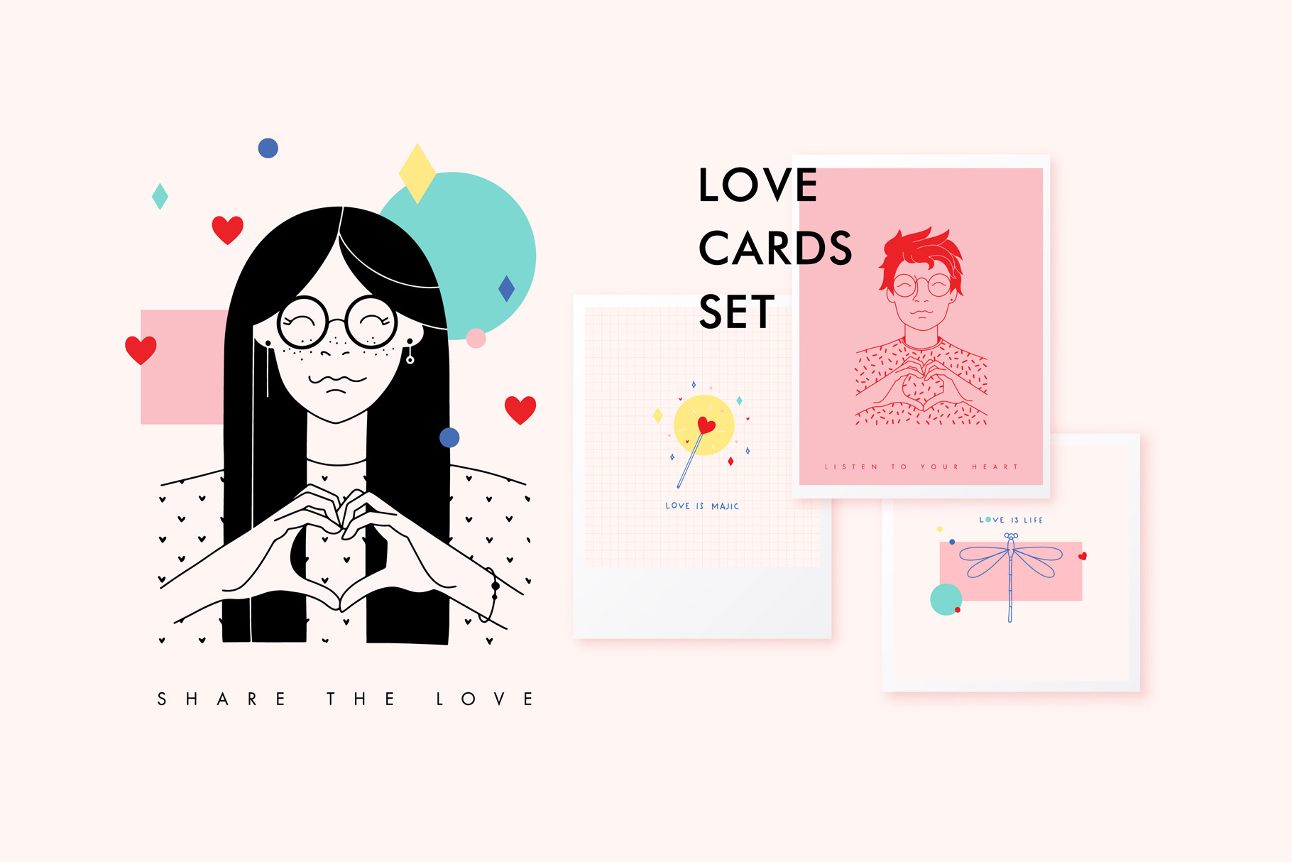 LOVE cards, a Background Graphic by LitPrint