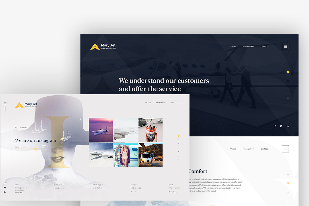 Mery Jet - PSD Private Jet Template, a Landing Page Template by Spartak Vee