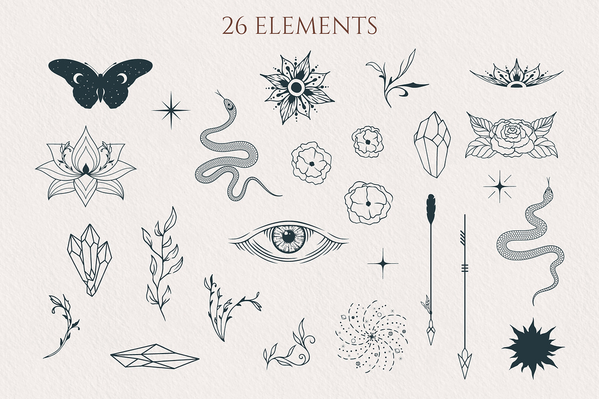 Hand Drawn Mystical Moon Collection