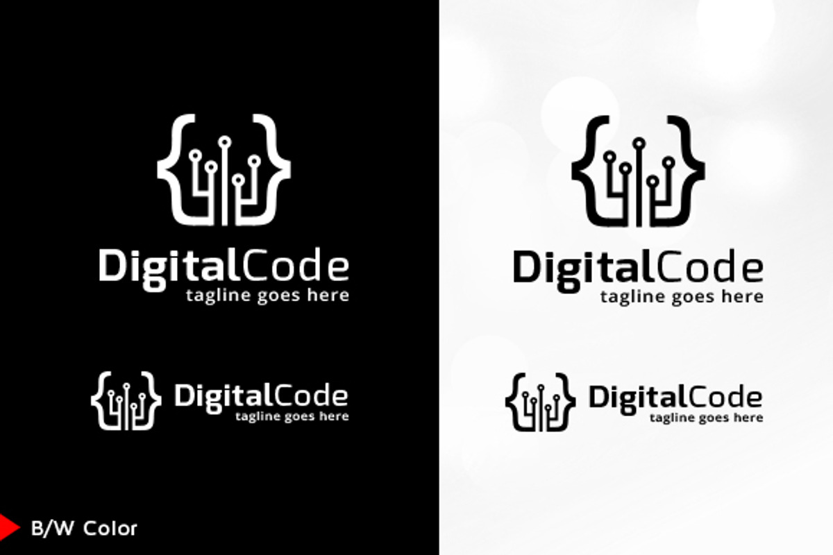 Digital Code Logo Template, a Branding & Logo Template by gunaonedesign