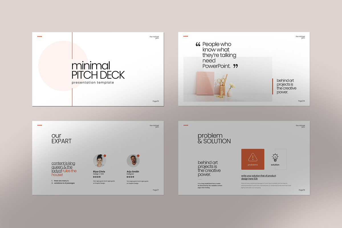 Minimal Pitch Deck Template, a Presentation Template by evgenystudio
