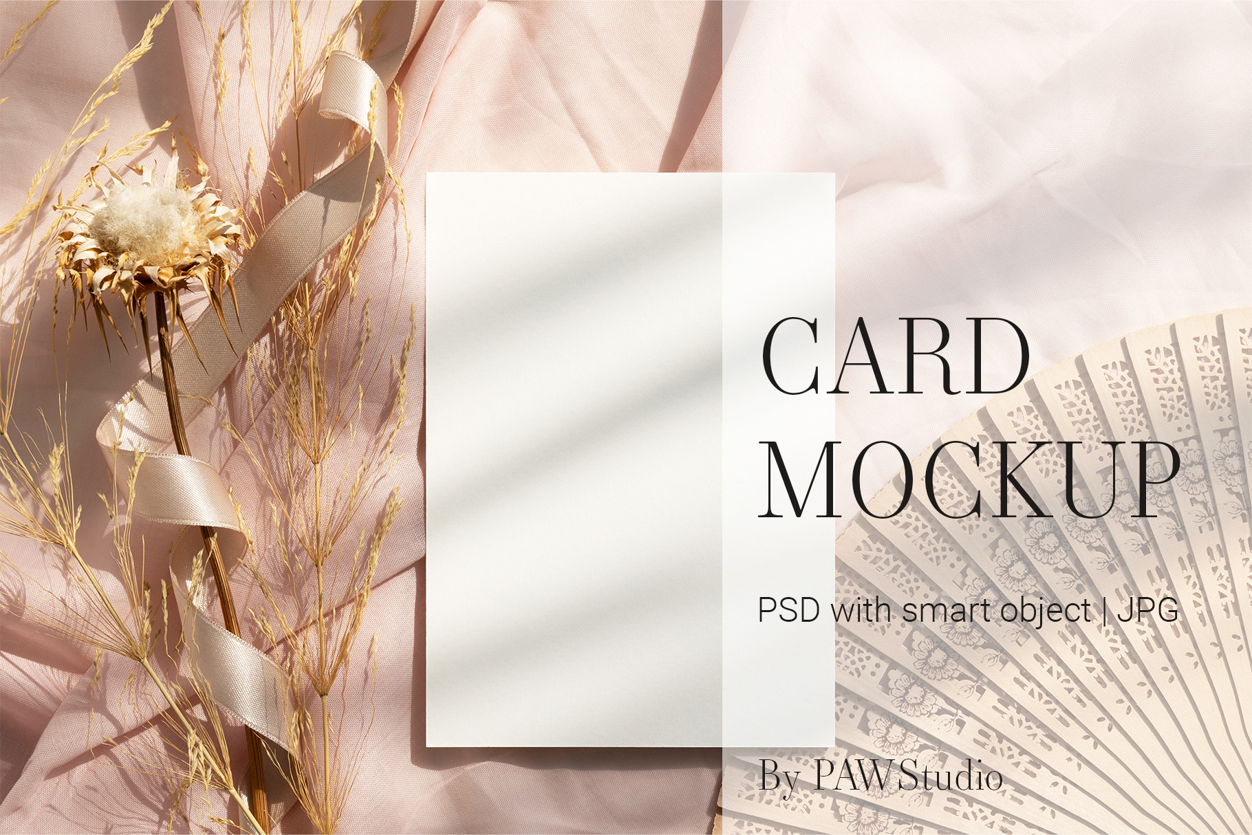 Card Mockup 5x7 Frame Boho Mockup, a Product Mockup by PawMockups
