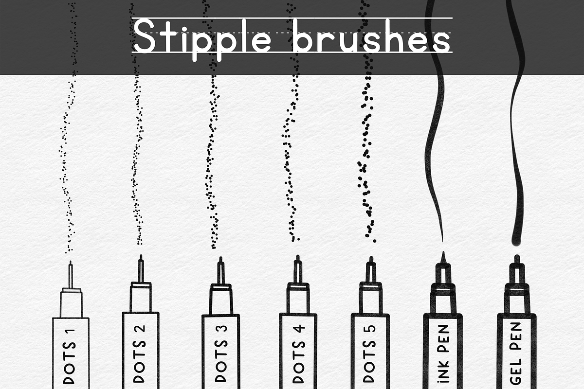 Procreate micron brushes, a Brush Add-On by ProcreateiBox