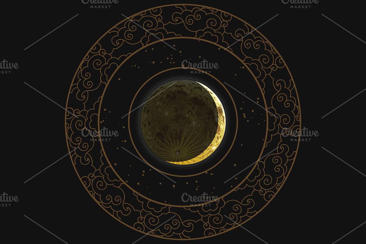 Vector realistic Moon phases, an Illustration by Nadia Murash