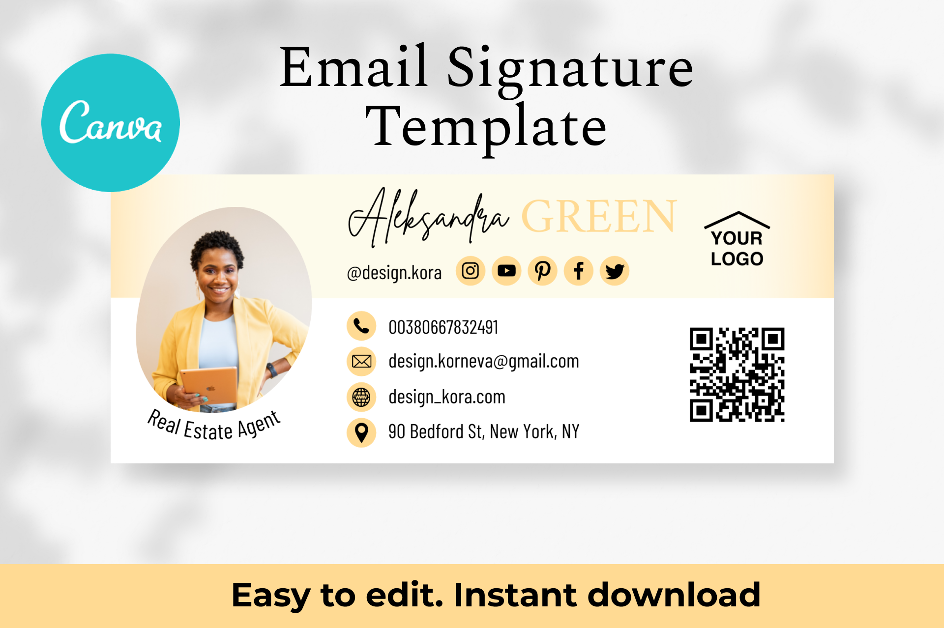 Real Estate Email Signature Canva, an Email Template by DesignKora