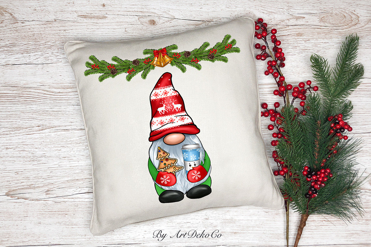 Christmas Gnome PNG Clipart, an Illustration by DekoArt