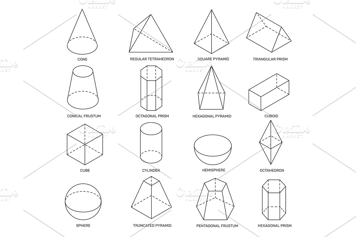 Line isometric shapes. Simple, an Object Graphic by Frogella