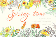SPRING TIME watercolor set, a Decorative Illustration by Futurel ...