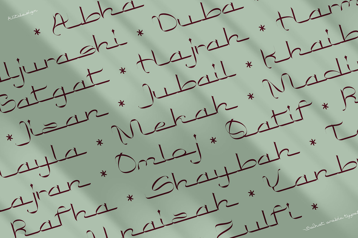 Saihat Arabic Typeface, a Script Font by alit design