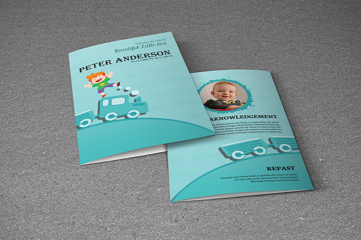 Child Funeral Program Template-V318, a Brochure Template by Template Shop