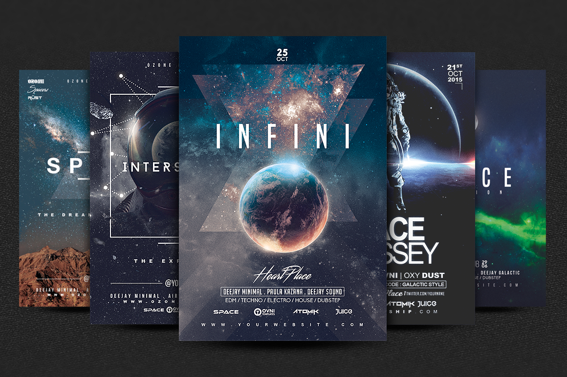 SPACE Premium Flyer Bundle, a Flyer Template by WG DESIGN