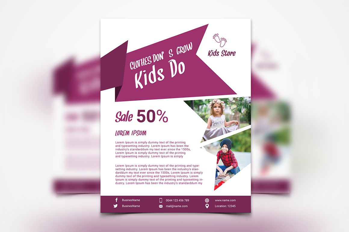 Fashion For Kids Flyer Template, a Flyer Template by UNIK Agency