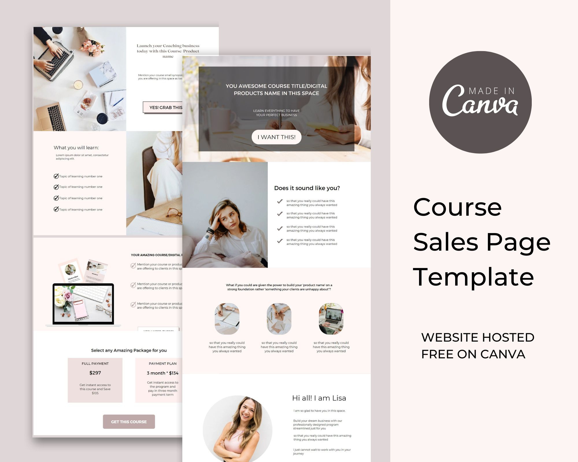 Canva Website Sales Page Template, a Landing Page Template by Deepa ...