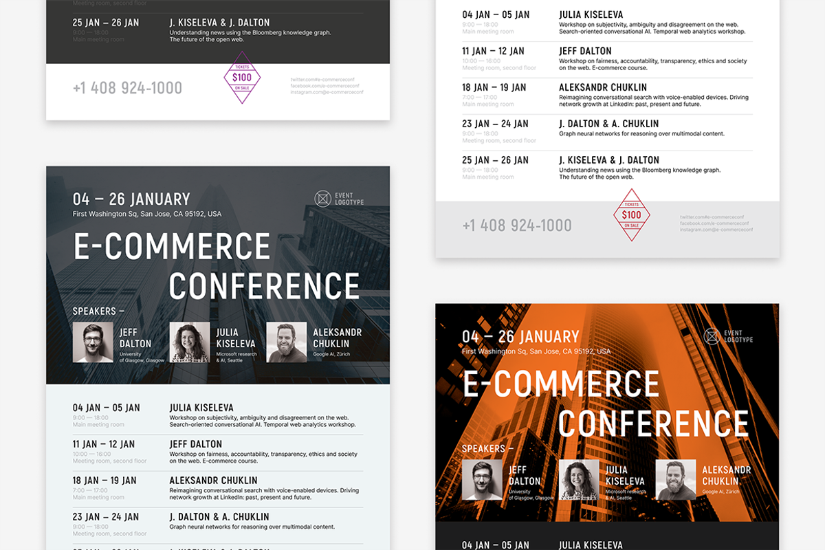 Conference Event Schedule Poster #2, a Flyer Template by EDT.Graphics