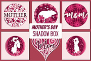 3D Mothers Day Shadow Box, an Illustration by svgocean