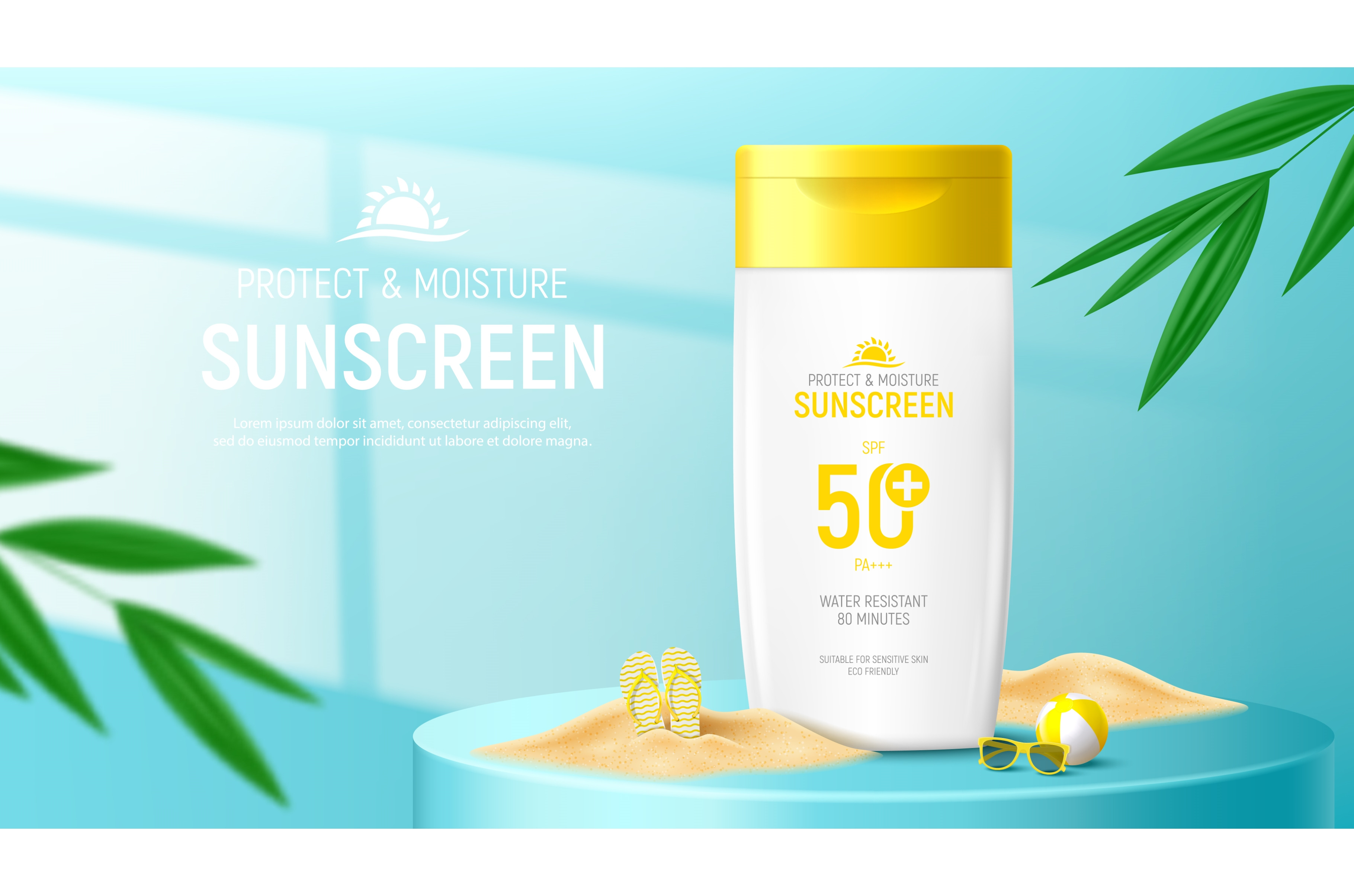 Sunscreen ad banner template, a Healthcare Illustration by Andrey ...
