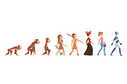Evolution of woman. Hunter girl, a Background Graphic by LadadikArt