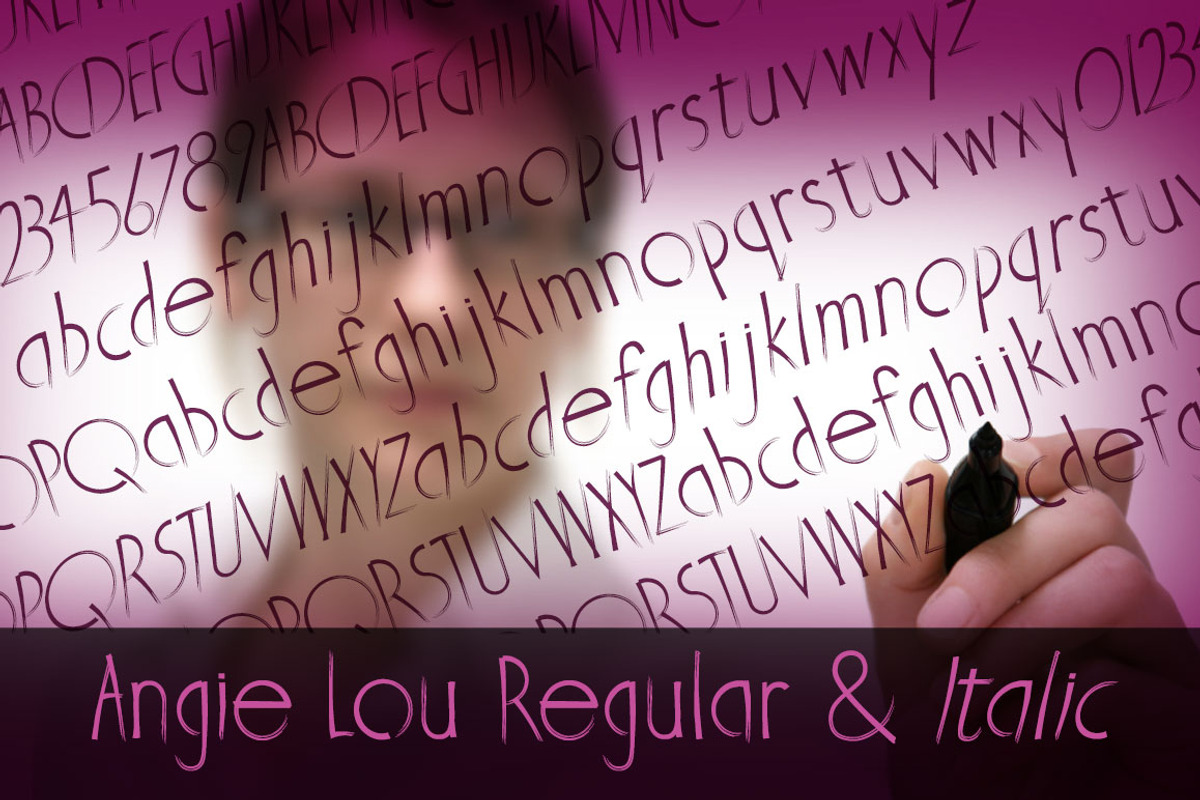 Angie Lou Font Family, a Handwritten Font by RogerRidpath