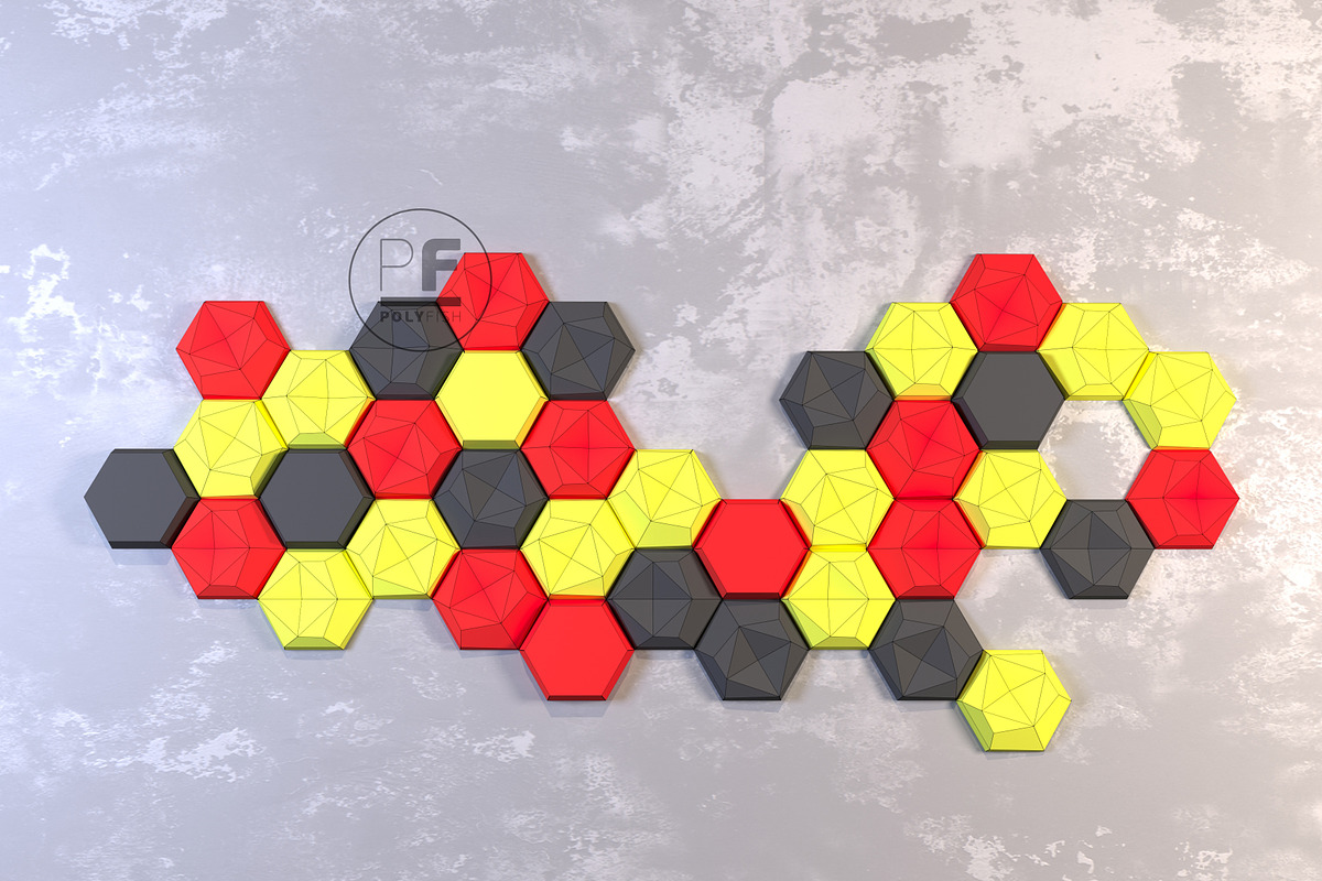 DIY Honeycomb Set 3D model template, a Graphic by PolyFish