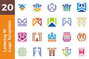20 Logo Lettering W Template Bundle | Branding & Logo Templates ...