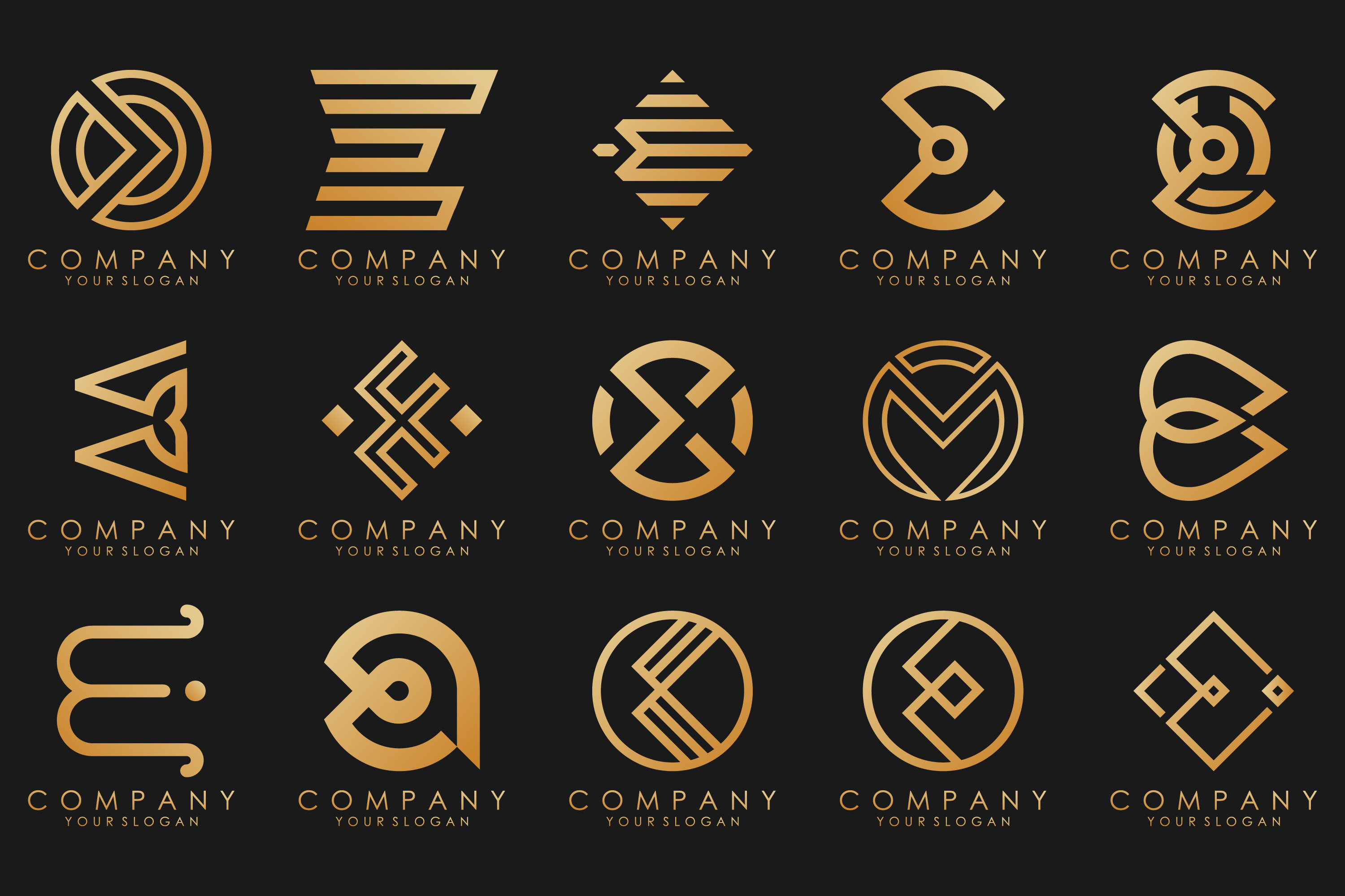 Abstract logos collection with lette, a Branding & Logo Template by ...