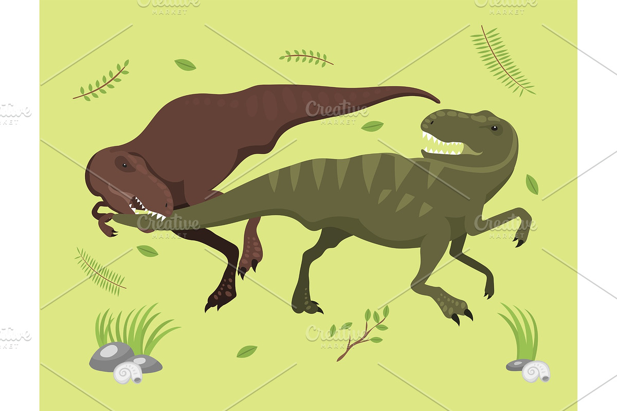 Scary dinosaurs vector tyrannosaurus t-rex danger creature force wild ...