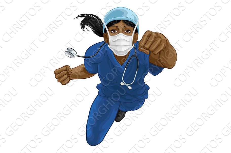 Nurse Doctor Woman Super Hero, a Healthcare Illustration by Christos ...