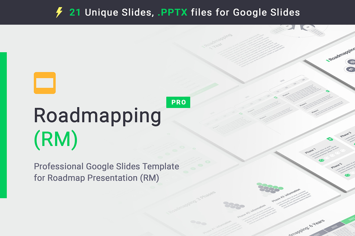 Roadmapping for Google Slides, a Presentation Template by HiSlide.io