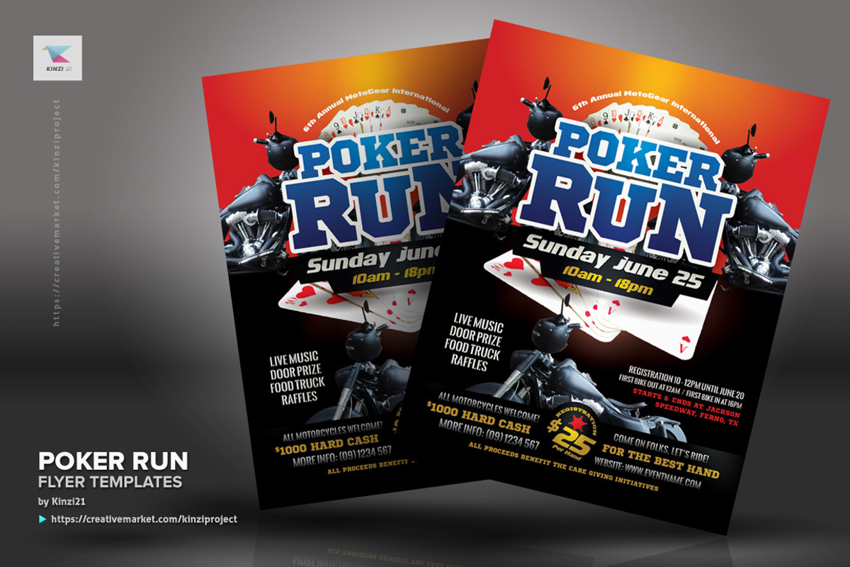 Poker Run Flyer Templates, a Flyer Template by kinzi21